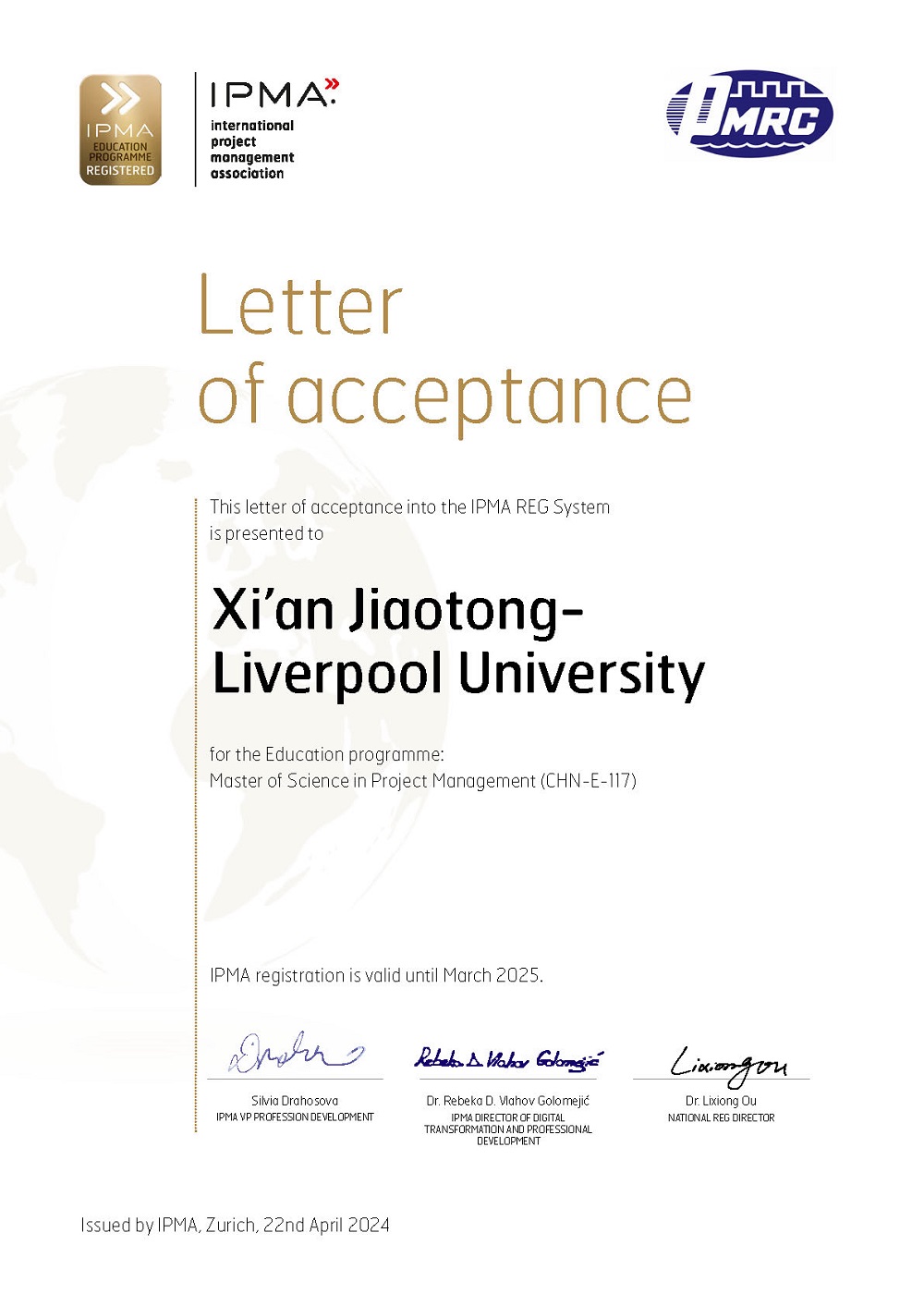 Project Management - Xi'an Jiaotong-Liverpool University