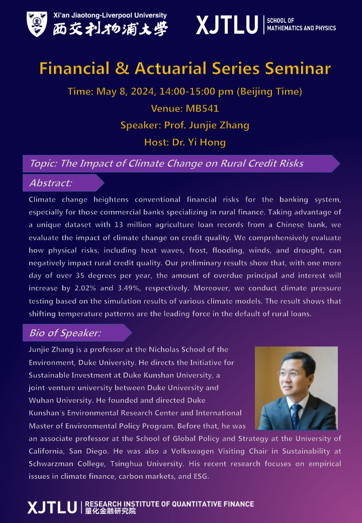The Impact of Climate Change on Rural Credit Risks - Xi'an Jiaotong ...